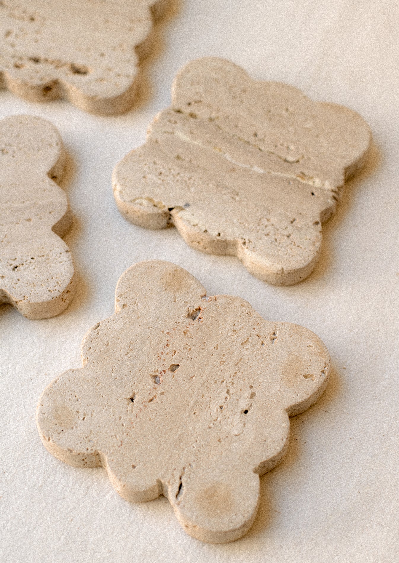 Scalloped Travertine Coaster Set | LEIF