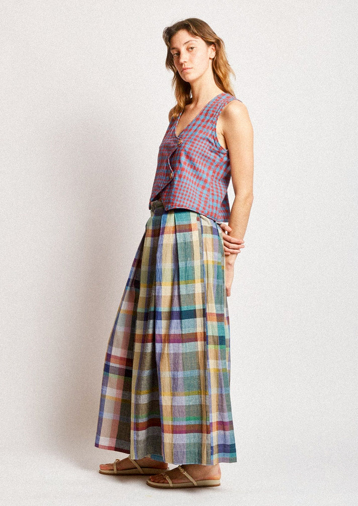 Frida Pant in Mist Check – LEIF