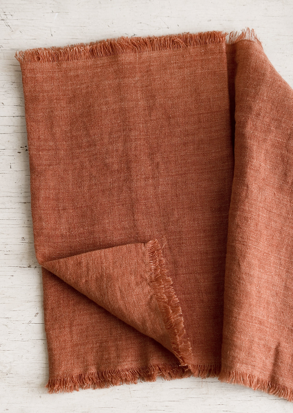 Frayed Edge Linen Table Runner