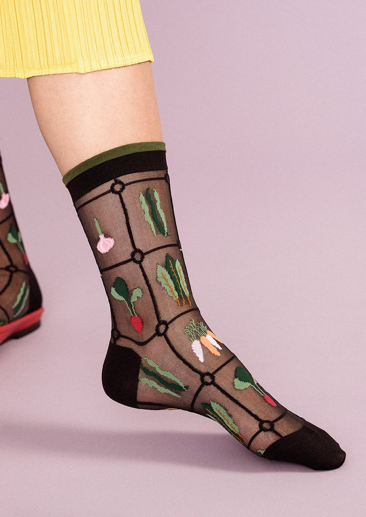 Sheer Veggie Print Socks – LEIF
