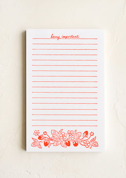 Smudge Ink Berry Important Letterpress Notepad | LEIF
