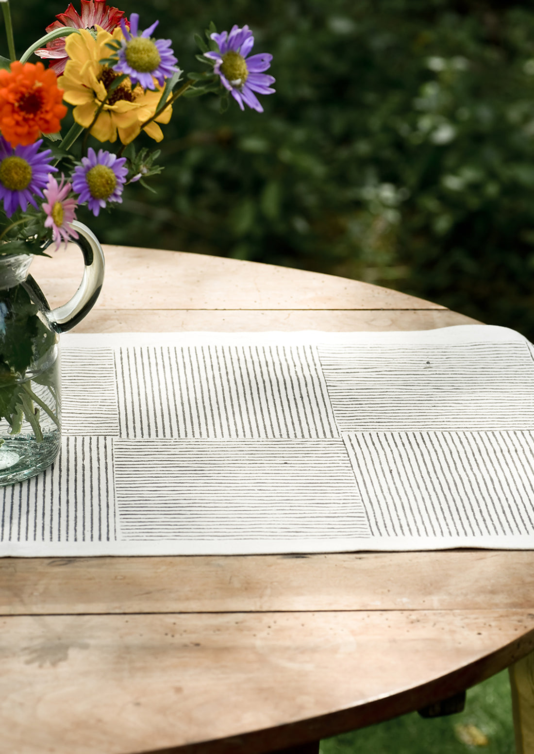 Broken Stripe Block Printed Cotton Table Runner – LEIF