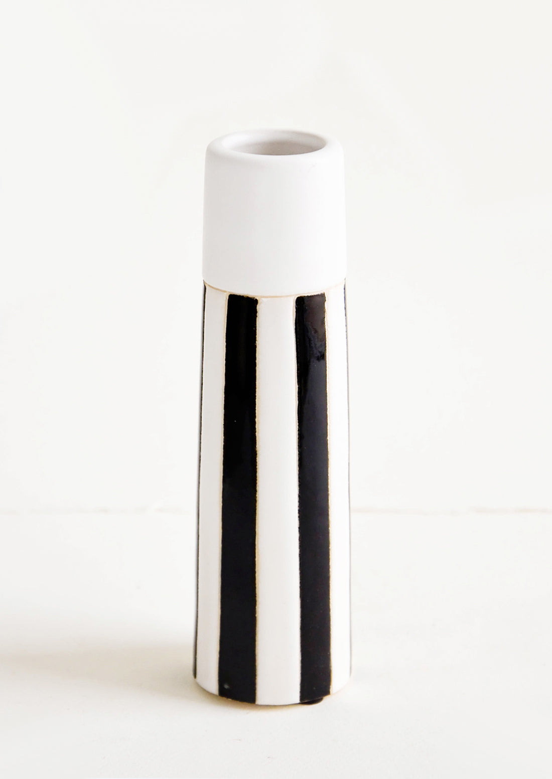 Calliope Black & White Skinny Ceramic Vase | LEIF