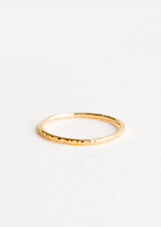 Etched Textured 14k Gold Fill Handmade Stacking Ring | LEIF