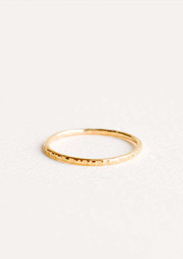 Etched Textured 14k Gold Fill Handmade Stacking Ring | LEIF