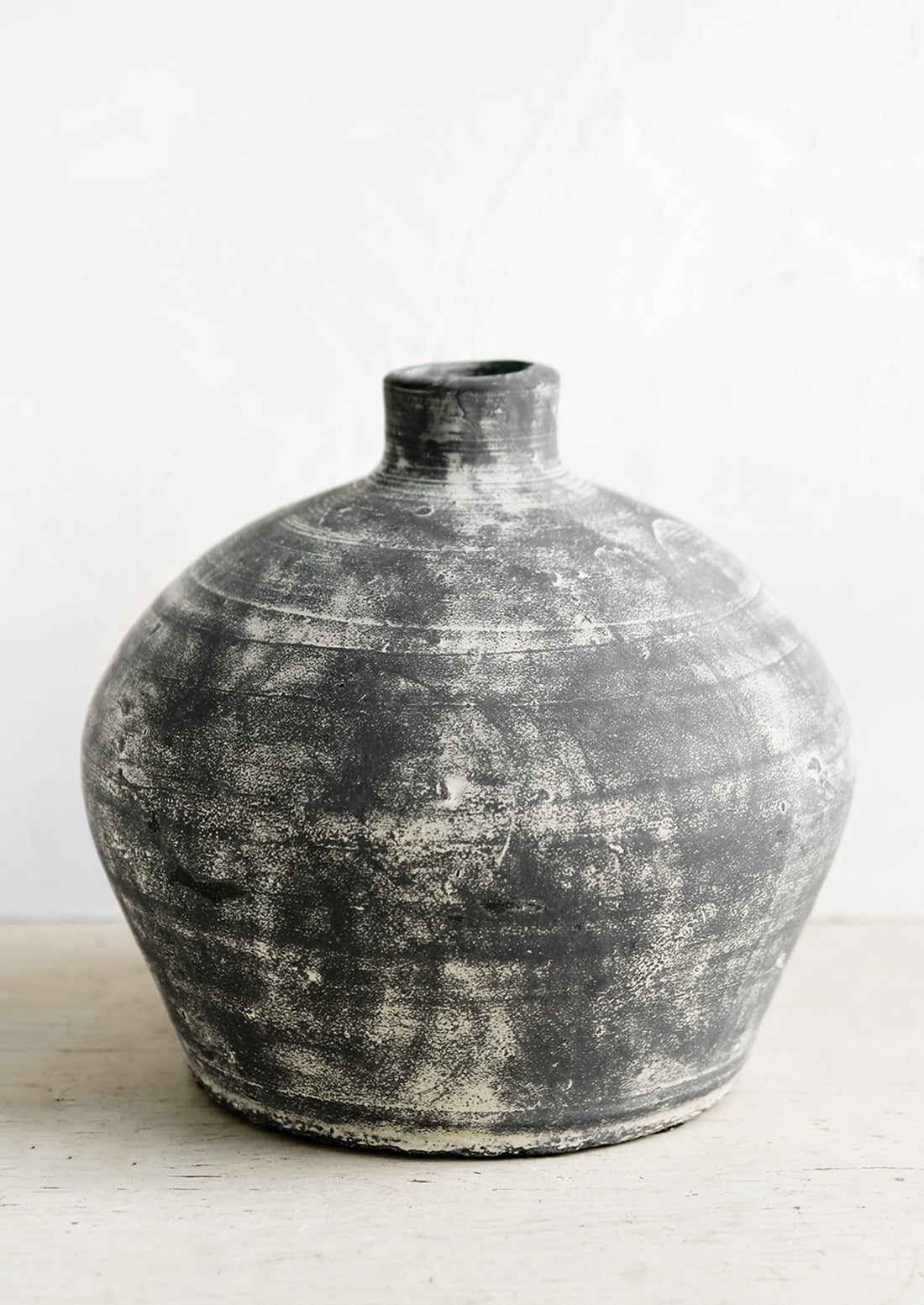 Distressed Black Clay Vase | LEIF