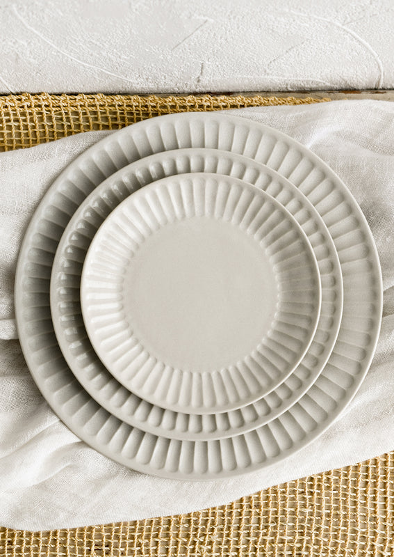 Fluted Rim Ceramic Plate