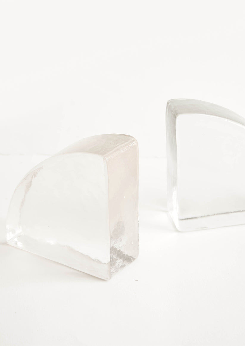 Solid Glass Crescent Bookend | LEIF