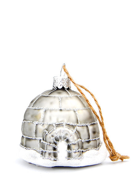 Glittered Glass Arctic Igloo Christmas Ornament | LEIF