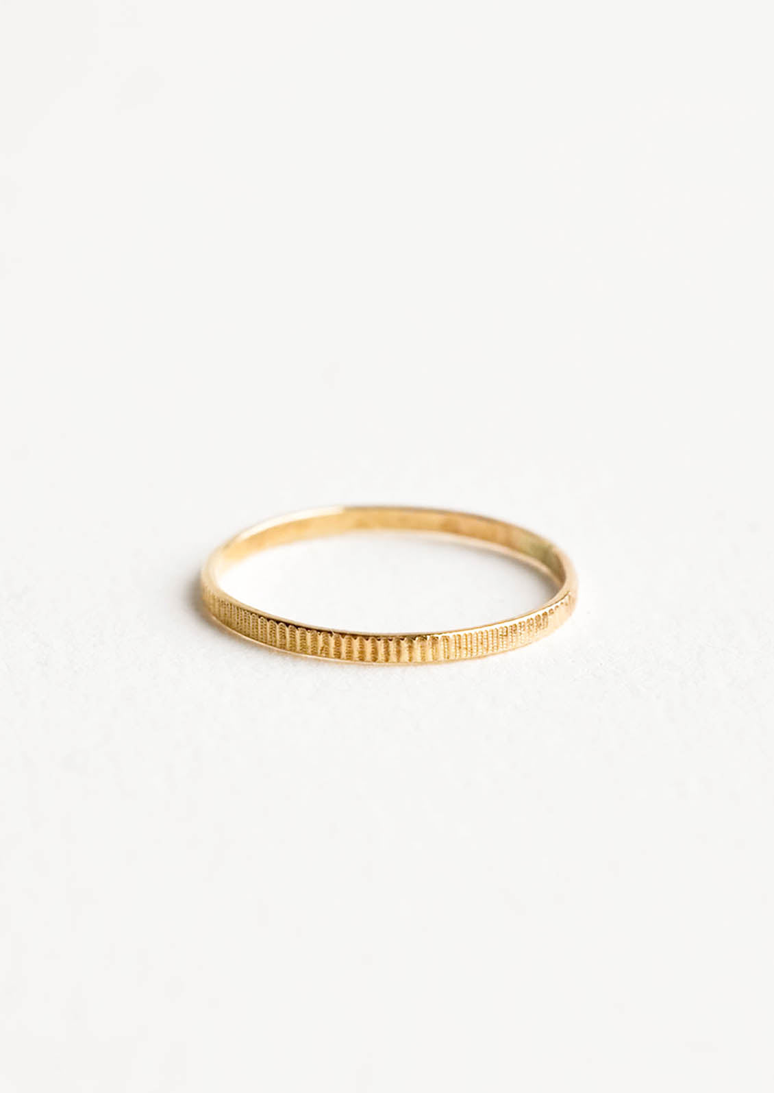 Groove Textured 14k Gold Fill Handmade Stacking Ring | LEIF