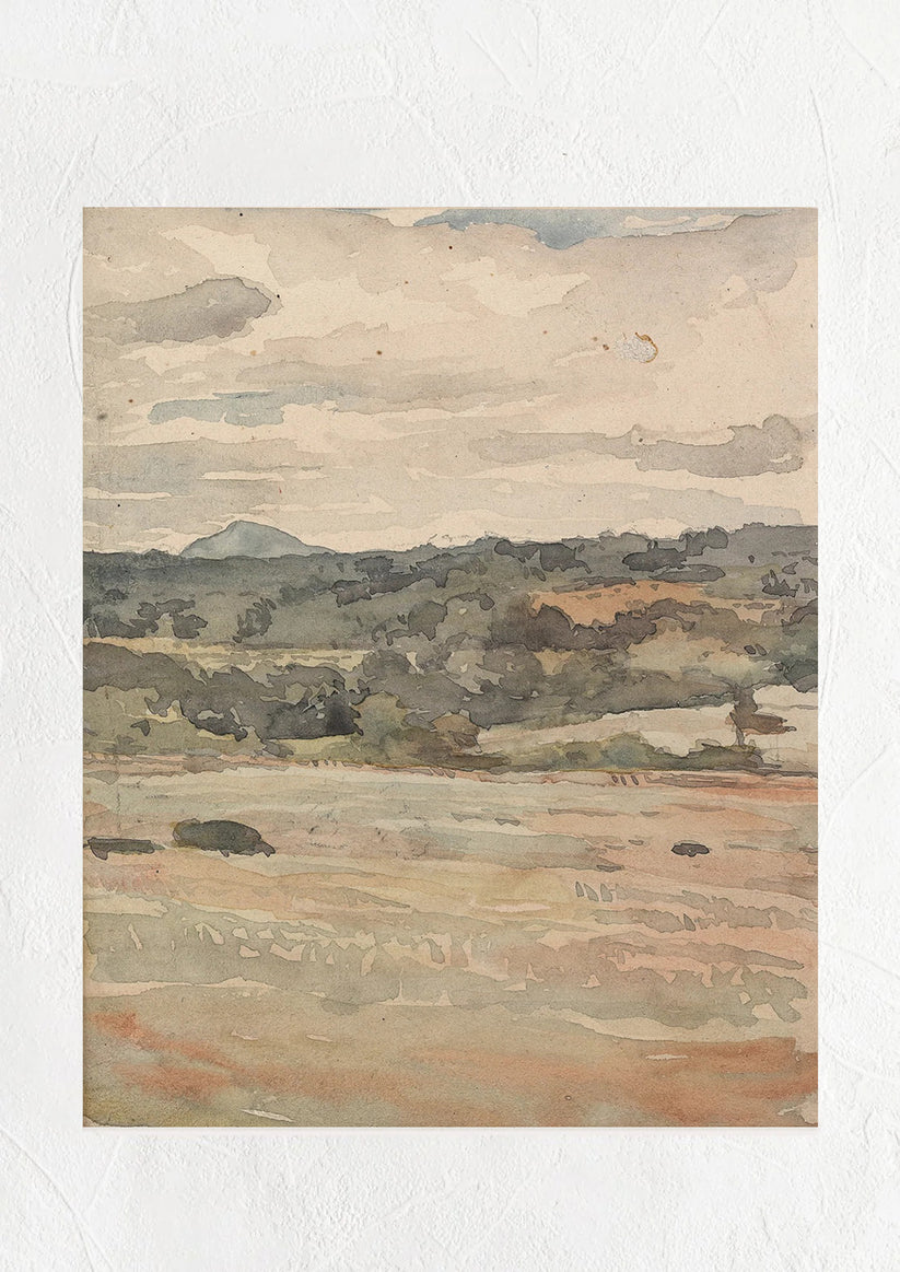 Muted Green Landscape Antique Art Print | LEIF