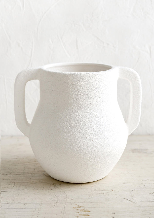 Pilar White Matte Ceramic Vase | LEIF