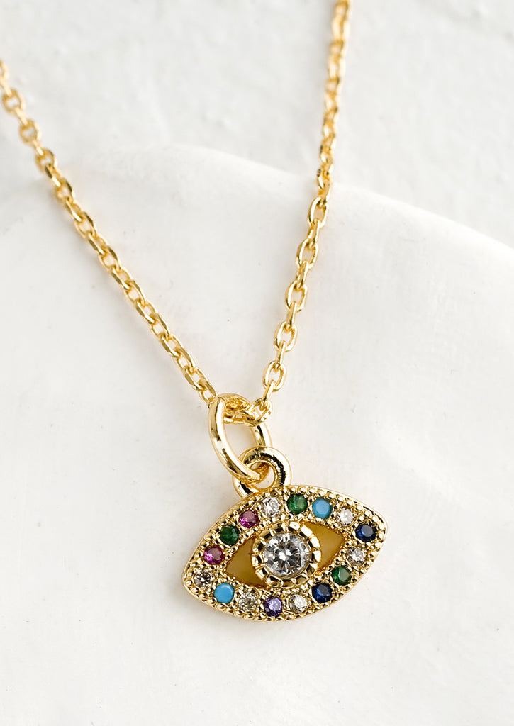 Rainbow Evil Eye Necklace