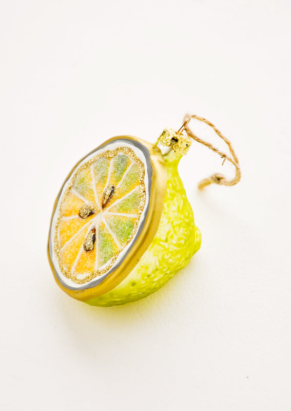 Sliced Citrus Lime Glass Christmas Ornament | LEIF