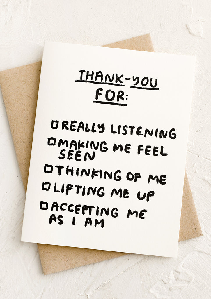 Thank You Checklist Card